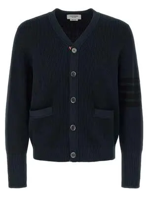 Thom Browne Garment Dyed Cotton Knit Cardigan