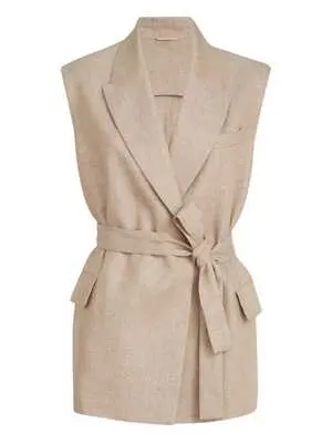 Brunello Cucinelli Belted Sleeveless Jacket - Multicolor