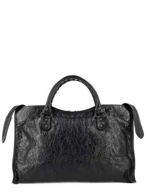 Balenciaga Leather Medium Top Handle Bag - Black
