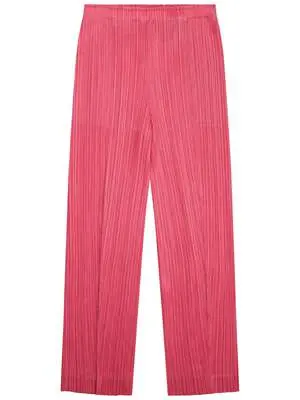 Issey Miyake Mid Rise Wide-leg Textured Weave Pleated Pants