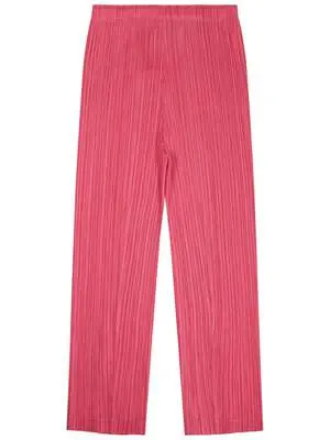 Issey Miyake Mid Rise Wide-leg Textured Weave Pleated Pants
