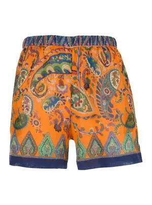 Etro Printed Ramie Shorts - Multicolor