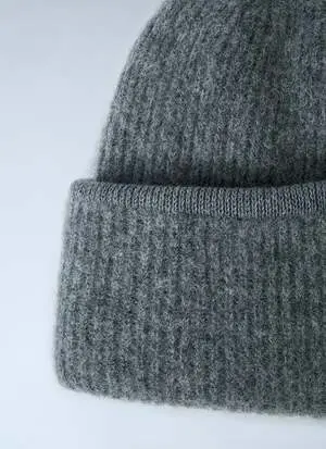 Jacquemus Wool-blend Logo Beanie Hat - Gray