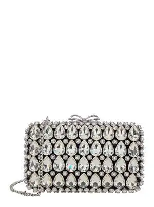 SELF-PORTRAIT Embellished Satin Clutch Bag - Multicolor