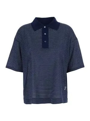 AMI Paris Cotton Polo Shirt With Striped Motif - Multicolor