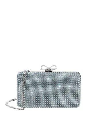 SELF-PORTRAIT Crystal Chainmail Clutch With Bow Clasp - Multicolor