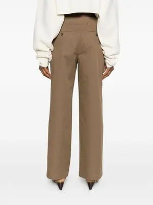 TOTEME Wide Leg Cotton Trousers - Multicolor
