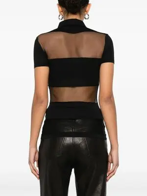Coperni Striped Sheer Polo Top