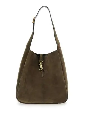 Saint Laurent SAINT LAURENT Le 5 A 7 Suede Shoulder Bag With Triomphe Plaque Multicolor