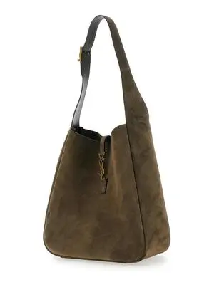 Saint Laurent Le 5 A 7 Suede Shoulder Bag With Triomphe Plaque - Multicolor