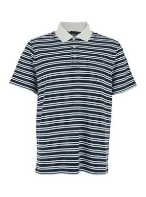 A.p.c. Polo Shirt With Horizontal Striped Motif In Cotton