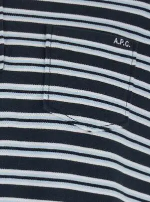 A.p.c. Polo Shirt With Horizontal Striped Motif In Cotton