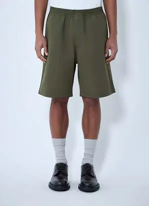 Prada Elastic Waist Cotton Twill Shorts