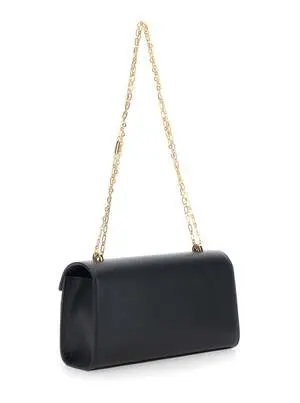 Savette Chain Symmetry Shoulder Bag In Black Leather - Multicolor