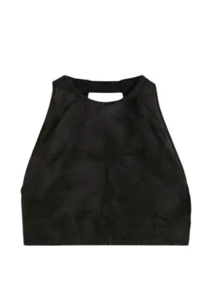 Max Mara Sleeveless Halterneck Cropped Silk Top - Multicolor