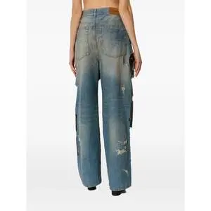 Amiri Embellished Wide-leg Denim Jeans