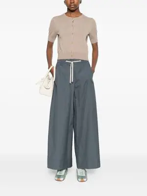 Max Mara Wide Leg Cotton Trousers - Multicolor