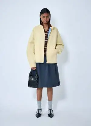 Miu Miu High-neck Zip Jacket In Cotton - Multicolor