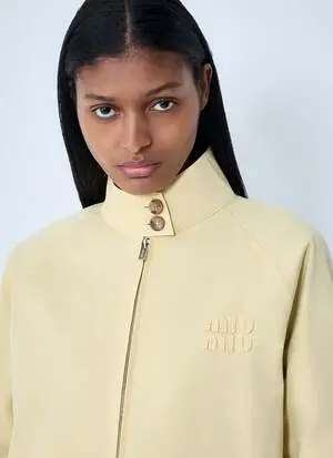 Miu Miu High-neck Zip Jacket In Cotton - Multicolor