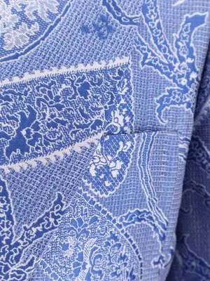 Etro Silk Blend Single-breasted Blazer With Iconic Paisley Print - Multicolor