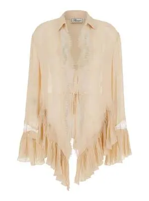 Blumarine Lace Detail Georgette Top
