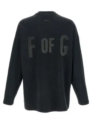 Fear Of God Fg 9 Heavy Cotton Sweater With Sun-fade Effect And Hand-printed Graphics