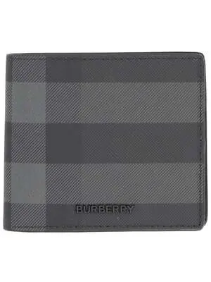 Burberry Check Wallet - Gray
