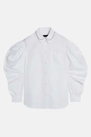 Simone Rocha SIMONE ROCHA Draped Sleeve Shirt With Embellished Collar Multicolor