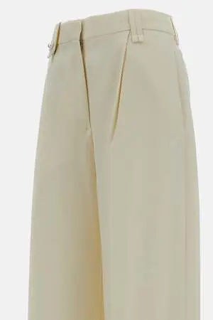 Simone Rocha Cropped Wide-leg Trousers With Pearl Detail