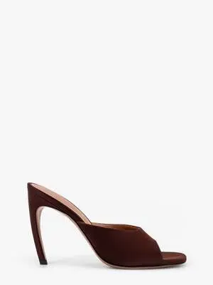 Attico Betta Satin Sandals - Brown