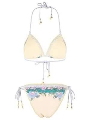 Zimmermann Indra" Crochet Detail Bikini - Cream