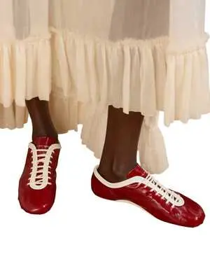 Dries Van Noten Leather Lace-up Shoes - Red