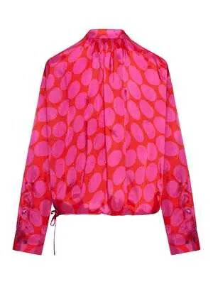 Dries Van Noten Long Sleeve Wrap Blouse With Tie Detail - Multicolor