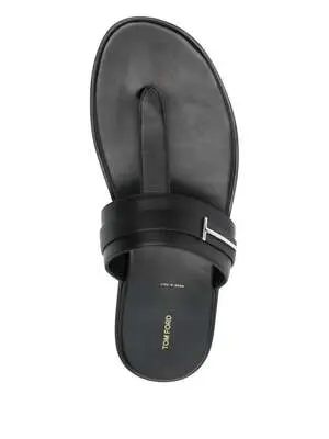 TOM FORD Smooth Leather T-sandals - Black