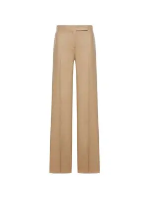 Max Mara Linen High-waisted Wide-leg Trousers - Multicolor