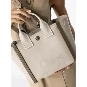Chloé Neutral Canvas Tote Bag - Cream
