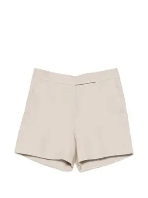 Max Mara Beige Linen Seam Pocket Shorts - Multicolor