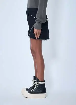 Rick Owens Bolan Banana Mini Skirt With Zip Detailing - Black
