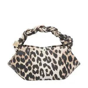 GANNI Bou Mini Grained Printed Bag - Brown
