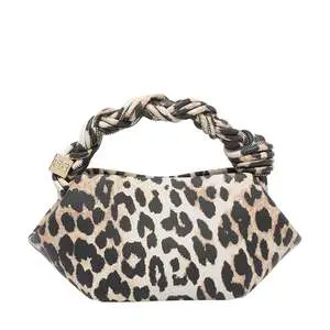 GANNI Mini Leopard Print Bag - Brown