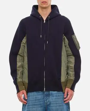 Sacai Sponge Sweat X Nylon Twill Hoodie - Multicolor