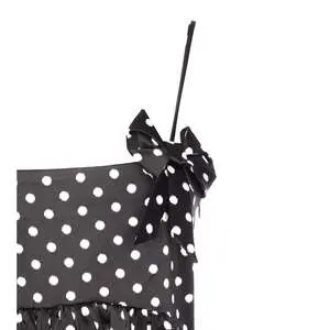 GANNI Polka Dot Satin Mini Dress With Bow Detail