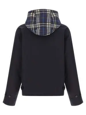 Burberry Reversible Jacket With Adjustable Hood - Blue