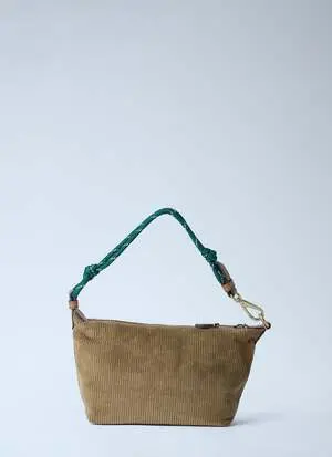 Miu Miu Velvet Shoulder Bag With Logo Detail - Brown