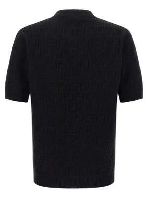 Fendi Ff Logo Crew Neck Short Sleeve Sweater