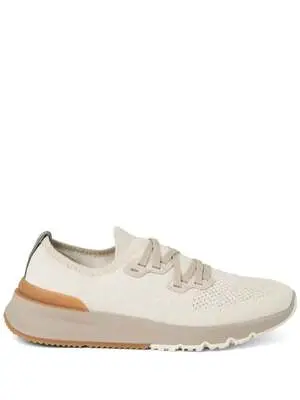 Brunello Cucinelli Knit Lace-up Sneakers - Multicolor