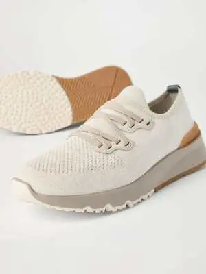 Brunello Cucinelli Knit Lace-up Sneakers - Multicolor