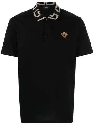Versace Greca Polo Short Sleeve - Black