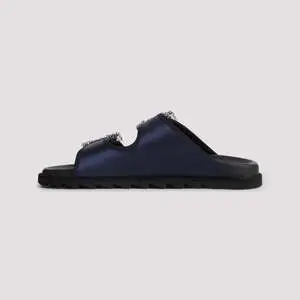 ROGER VIVIER Slidy Strass Embellished Satin Mules