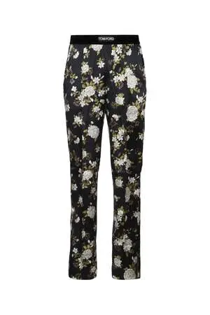 TOM FORD Hendrix Floral On Stretch Silk Satin Pj Pants - Multicolor